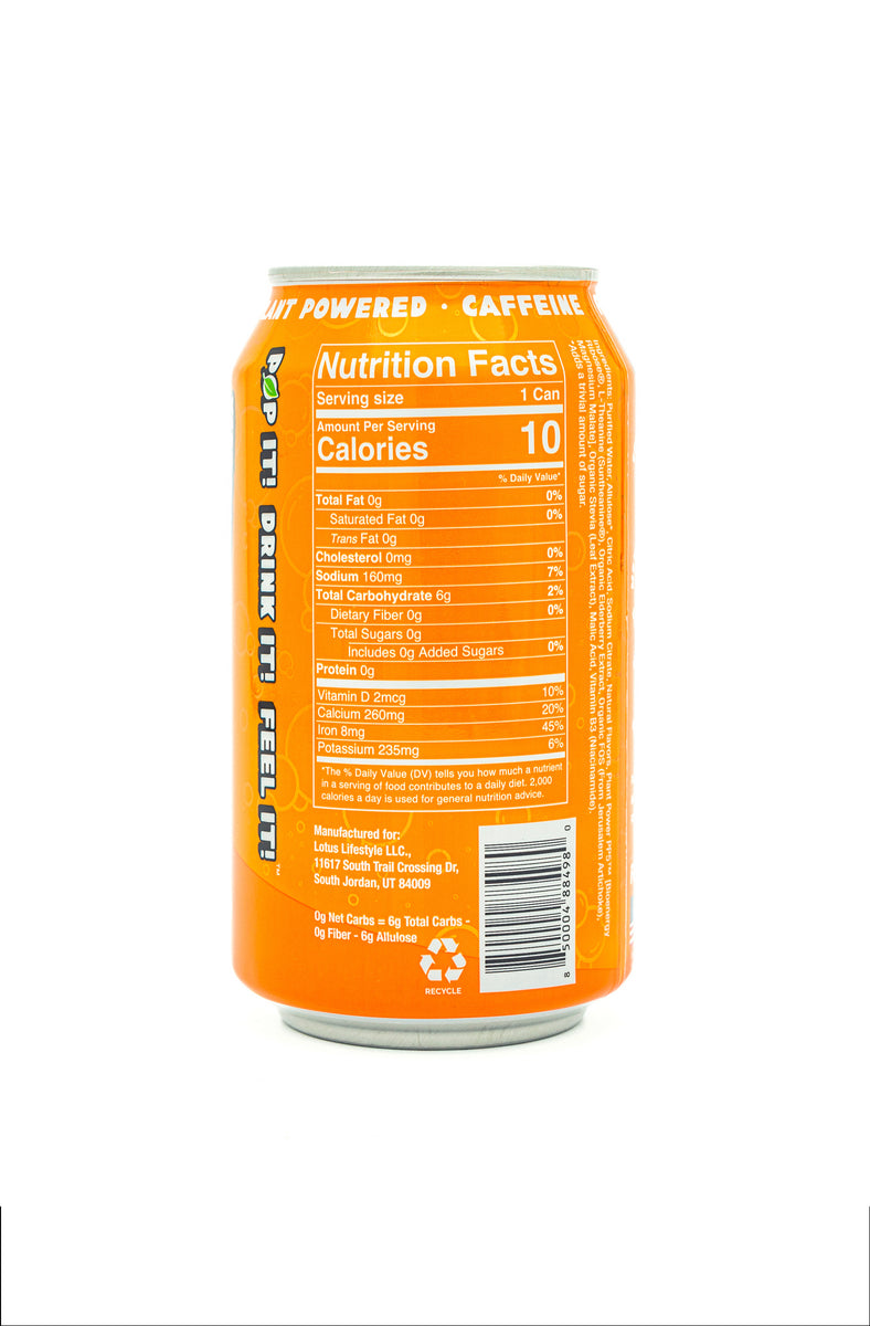 Orange Mango Plant Pop® | 0 Sugar, 10 Calories | Multi-functional Soda ...