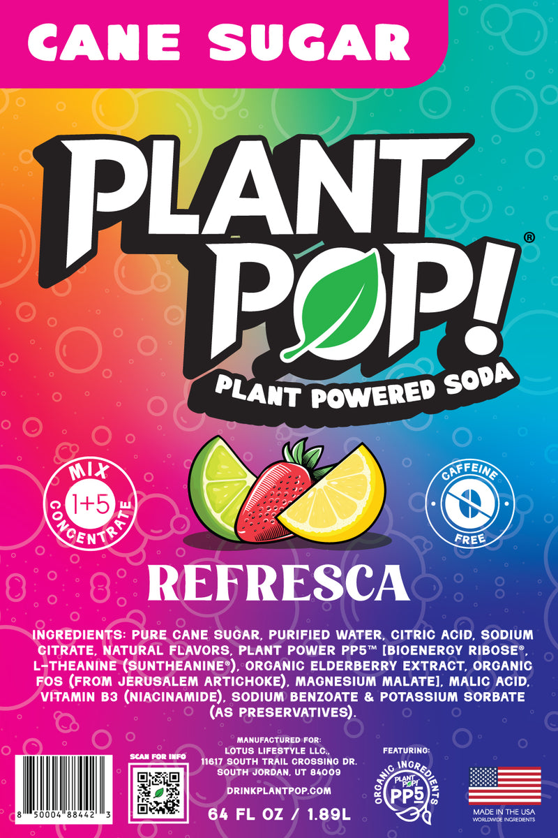 Plant Pop® Refresca (Cane Sugar) Concentrate – Lotus Plant Power